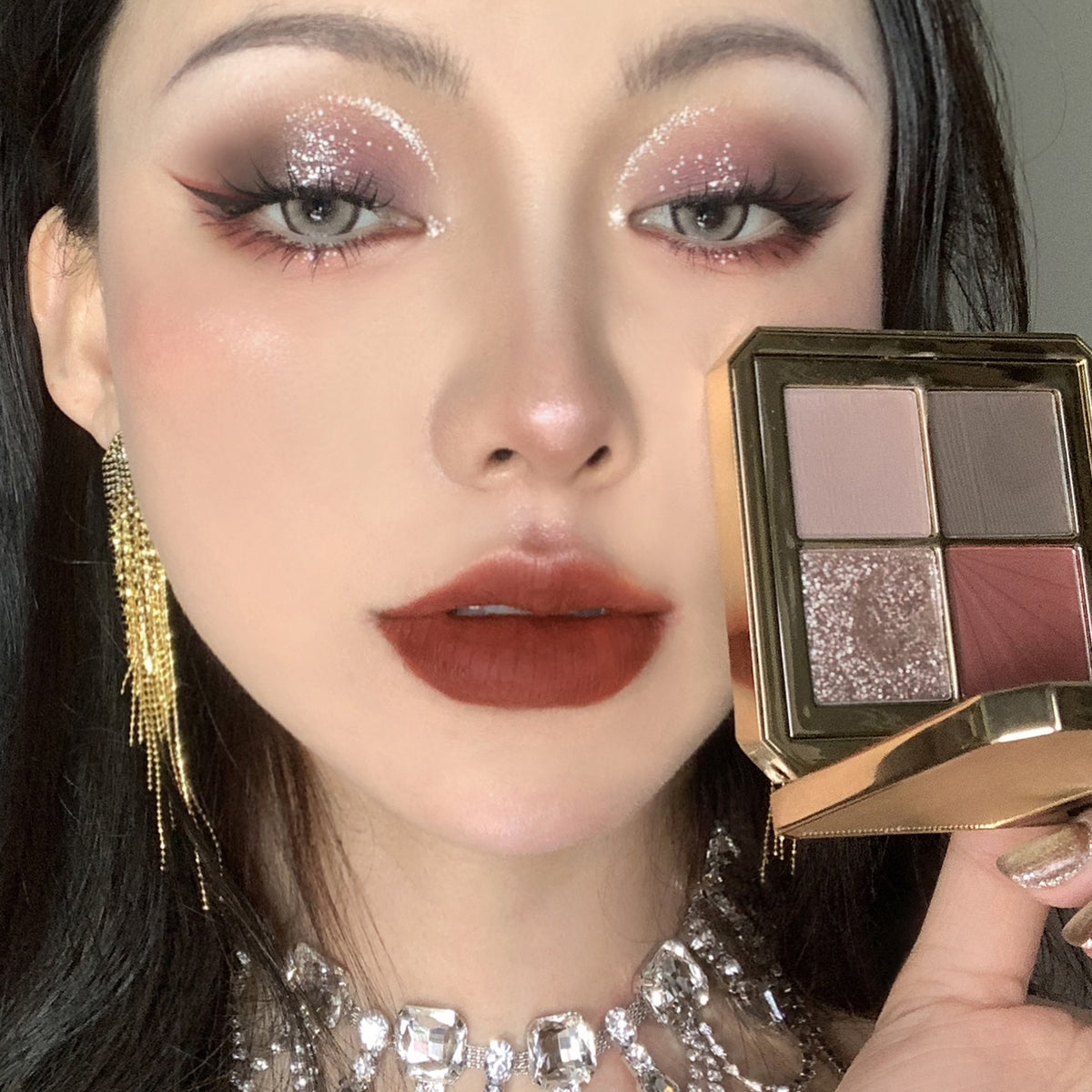 Retro Party Makeup for Luxuriant Girls - WineRed Eye Makeup Tutorial🥕 ...