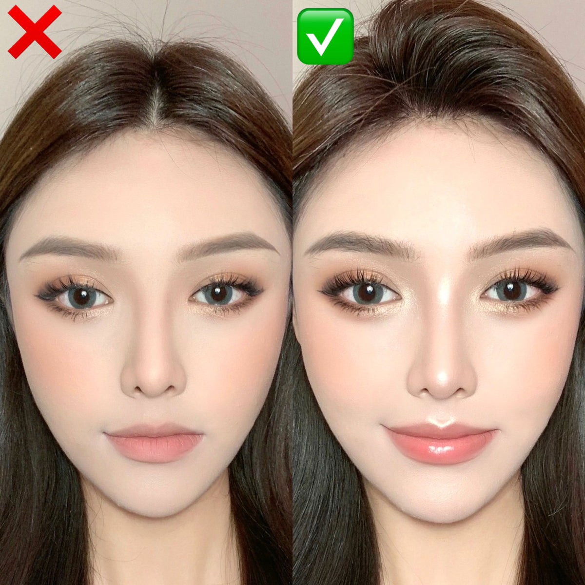 Highlighter Makeup Tutorial Flat Face Change Into 3D Advanced Face ...