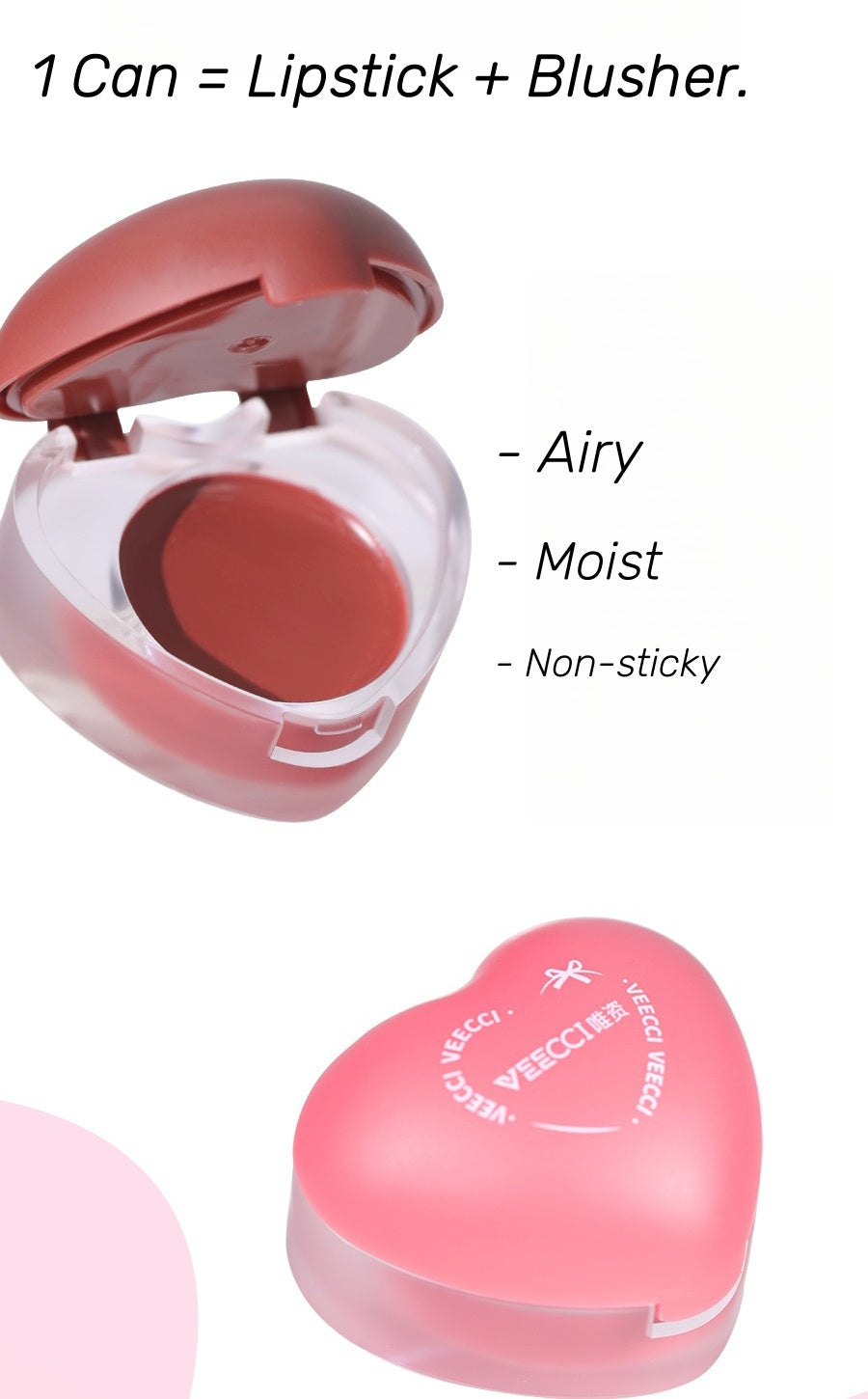 VEECCI Pudding Cheek & Lip Watery-glow Multi-use Makeup Cream T4516 ...