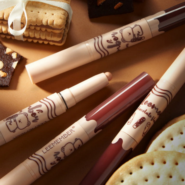 LEEMEMBER Chocolate Bar Collection Double-head Glossy Lip Liner Pen ...