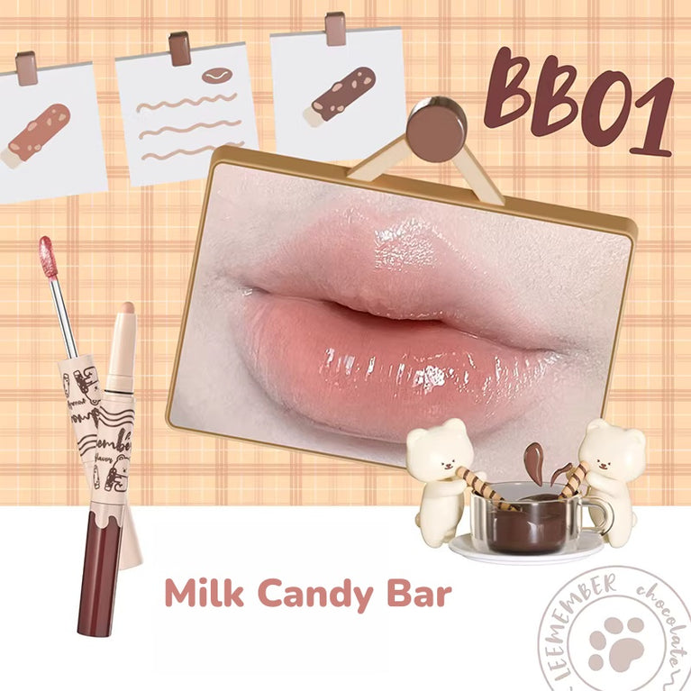 LEEMEMBER Chocolate Bar Collection Double-head Glossy Lip Liner Pen ...