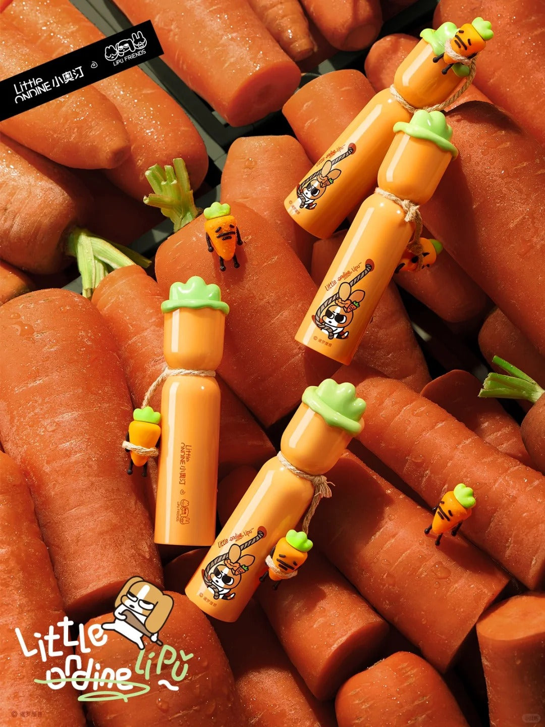 Little Ondine X Lipu Friends Makup Collection Lip Glaze & Foundation ...